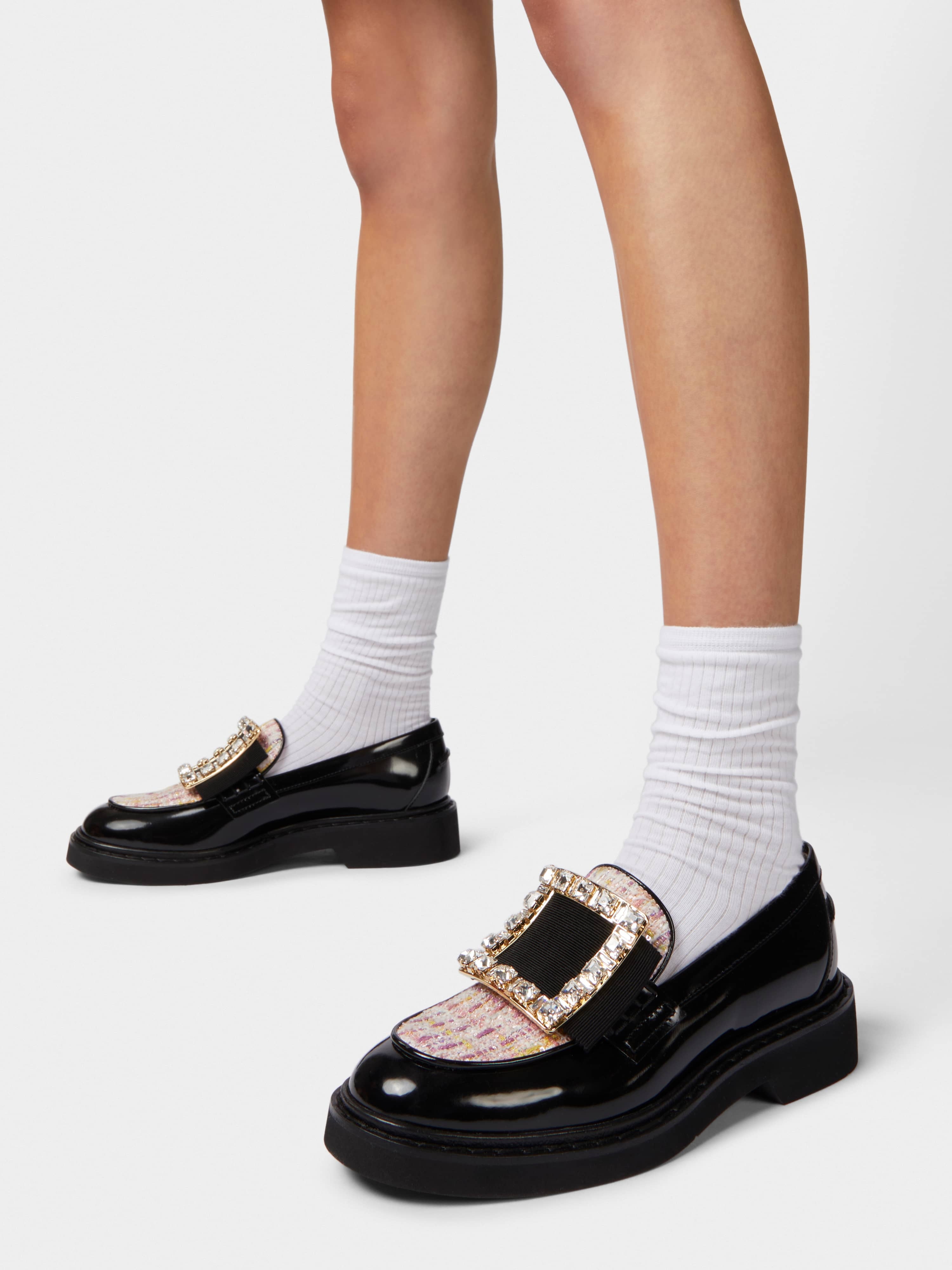 ROGER VIVIER Roger Vivier Patent Leather Loafers with Strass Buckle